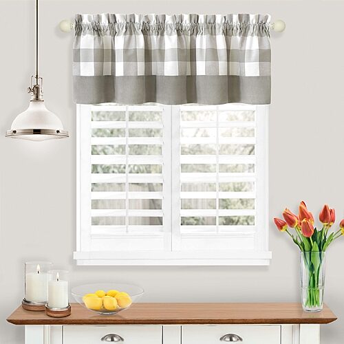 Achim Hunter Rod Pocket Federal & Truck Valance  One Size  Gray