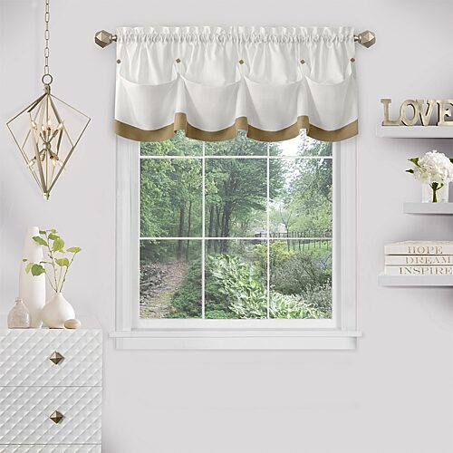 Click here for Achim Lana Rod Pocket Federal & Tuck Valance  One... prices