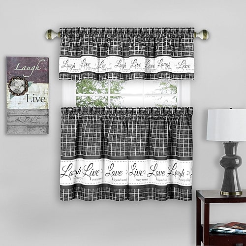 Click here for Achim Live Love Laugh Kitchen Curtain Set prices