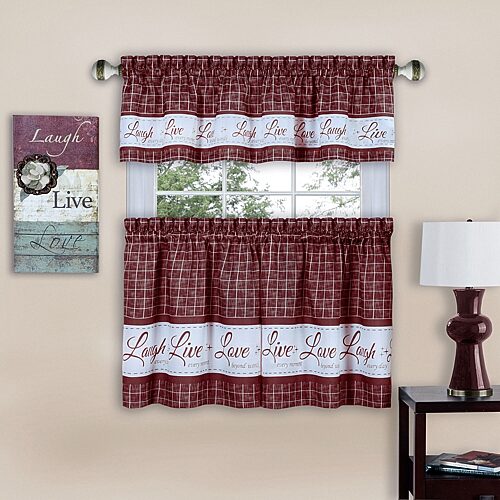 Click here for Achim Live Love Laugh Kitchen Curtain Set prices