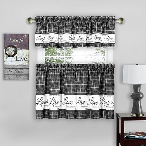 Click here for Achim Live Love Laugh Kitchen Curtain Set prices