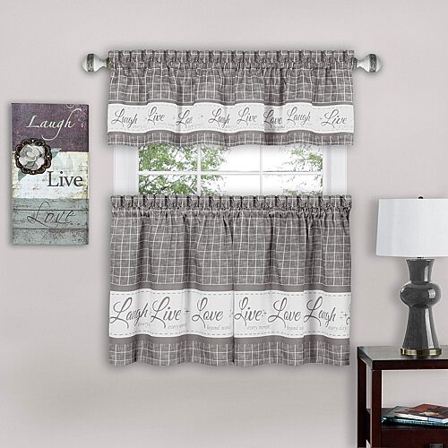 Click here for Achim Live Love Laugh Kitchen Curtain Set prices
