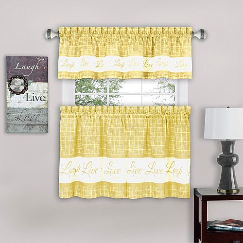 Click here for Achim Live Love Laugh Kitchen Curtain Set prices