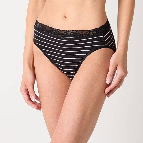 Click here for Ambrielle Cotton High Cut Panty  2x  Black prices