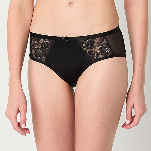 Click here for Ambrielle Tulip Lace Hipster Panty  X-large  Black prices