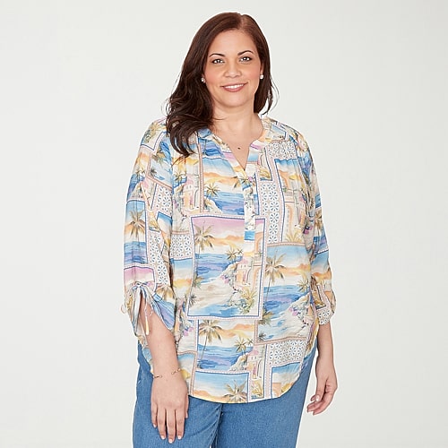Click here for Alfred Dunner Beachcomber Womens Plus Split Crew N... prices