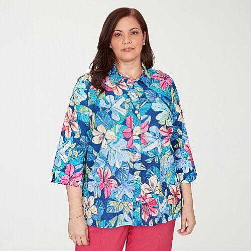 Click here for Alfred Dunner Womens Plus Cuffed 3/4 Sleeve Regula... prices