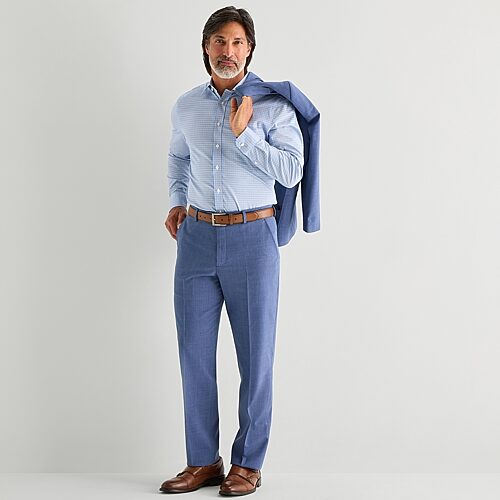 Click here for Stafford Smart Tech Mens Classic Fit Flat Front Su... prices
