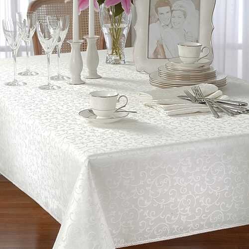 Click here for Lenox Opal Innocence Oblong 60 x 84 Tablecloth - W... prices