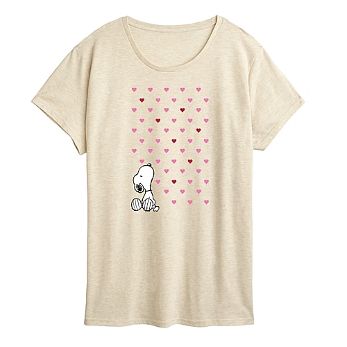 Click here for Peanuts Valentine Snoopy Heartsart Womens Crew Nec... prices