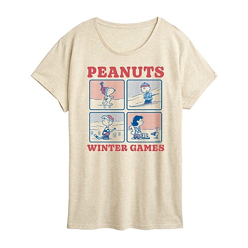 Click here for Peanuts Winter Games Wht Or Crm Only Womens Crew N... prices