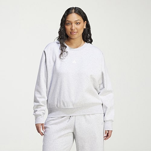 adidas Plus Size Essentials Small-Logo Fleece Sweatshirt - Gray
