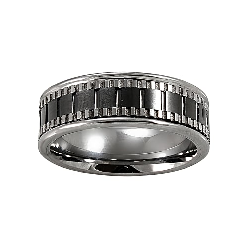 Click here for Mens Stainless & Ceramic Textured Wedding Band  10 prices