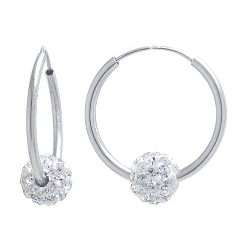 Click here for Silver Treasures Womens Red Crystal Sterling Silve... prices