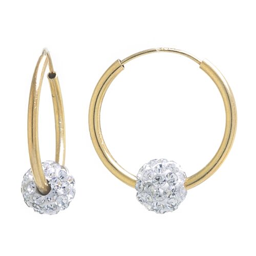 Click here for Silver Treasures Womens Crystal 14K Gold Over Silv... prices