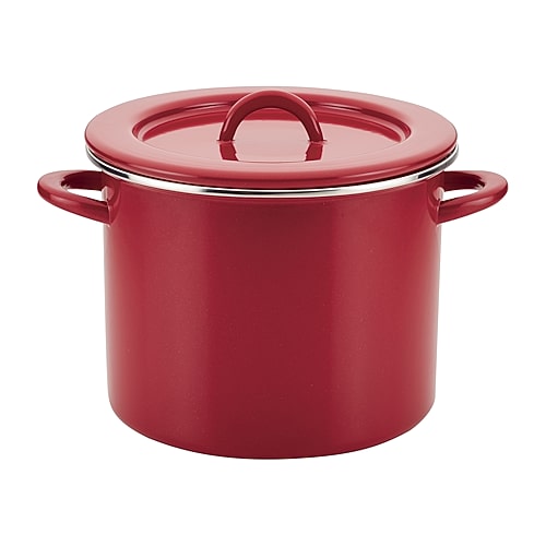 Rachael Ray Create Delicious Enamel on Steel 12-Qt. Stockpot - Red Shimmer
