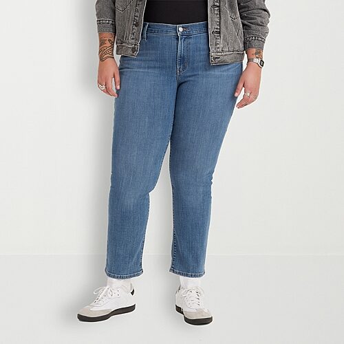Click here for Levis Plus Womens Mid Rise 414 Straight Leg Jean... prices