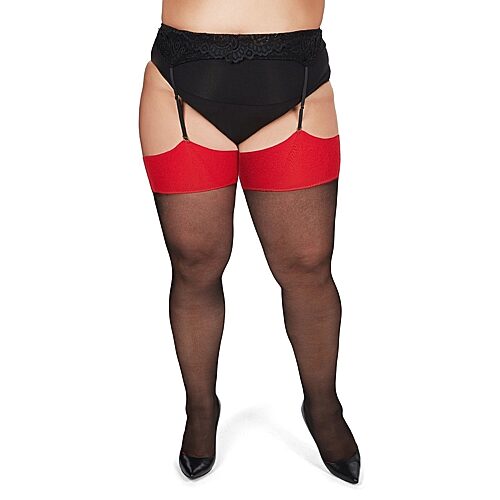 Click here for MeMoi Backseam Cuban Heel Thigh Highs Plus  7x  Re... prices