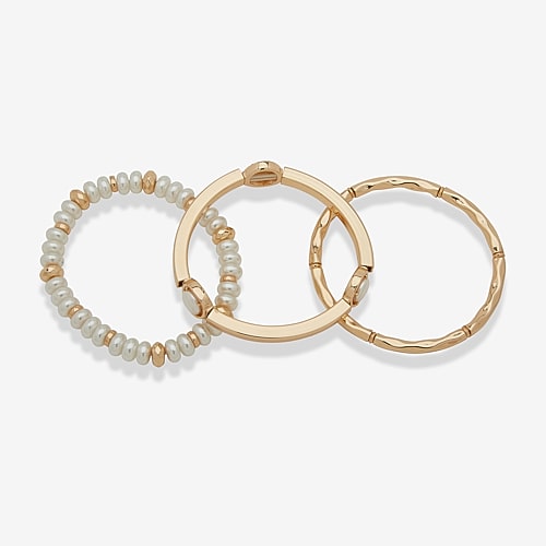 Click here for Worthington Gold Tone Womens 3-pc. White Bracelet... prices
