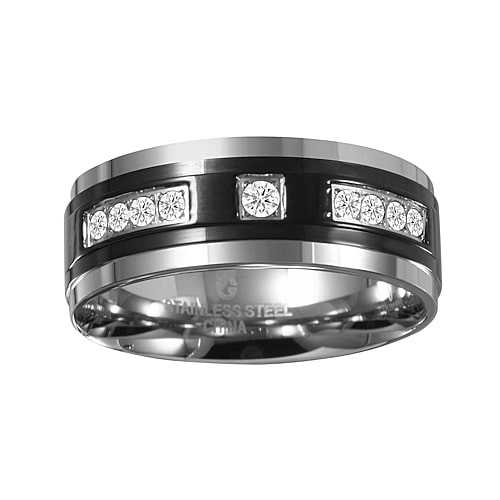 Click here for Mens Â¼ CT.T.W. Natural Diamond 8mm Black Stainles... prices