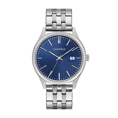 Click here for Caravelle Designed By Bulova Mens Silver Tone Stai... prices