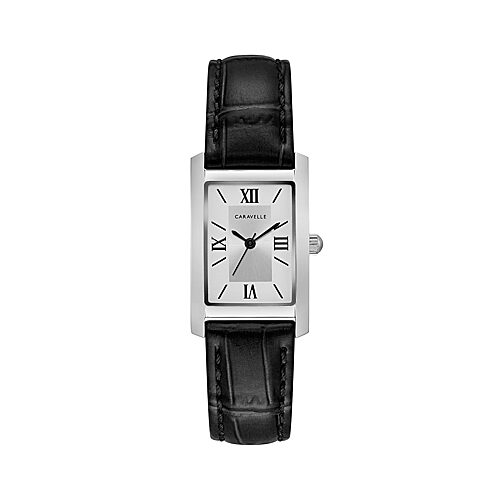 Click here for Caravelle Designed by Bulova Womens Black Leather... prices