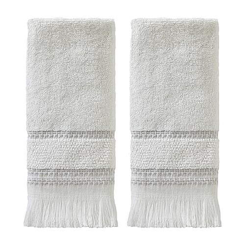 Saturday Knight Casual Monogram 2-pc. Fingertip Towel  One Size  White