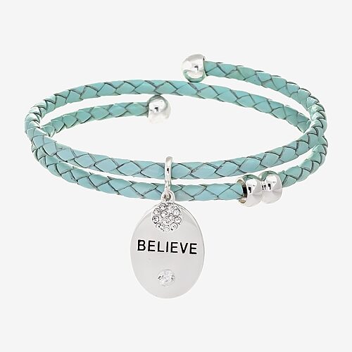 Click here for Sparkle Allure Blue Leather Coil Believe Womens Cu... prices