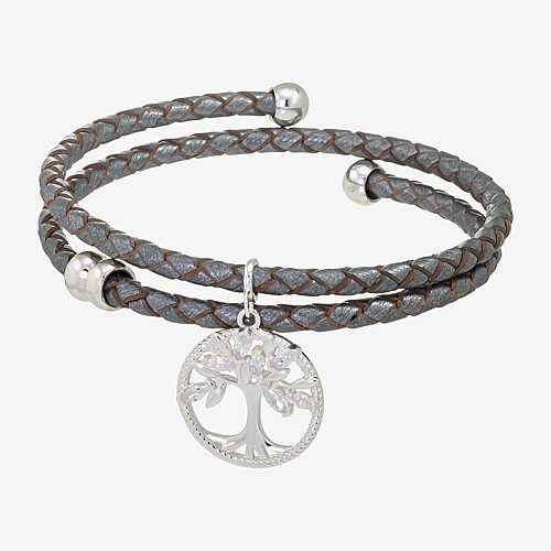 Click here for Sparkle Allure Grey Leather Coil Tree Of Life Wome... prices