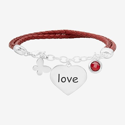 Click here for Sparkle Allure White Leather Love Womens Cubic Zir... prices