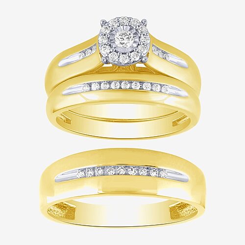 Click here for Unisex Adult 1/3 CT. T.W. White Diamond 10K Two To... prices