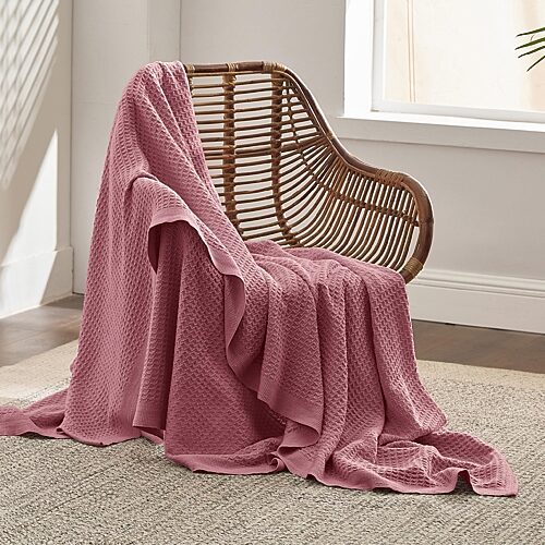 Click here for Bedsure Cotton Solid-Waffle Midweight Blanket  One... prices