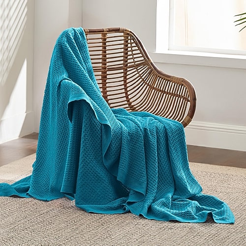 Click here for Bedsure Cotton Solid-Waffle Midweight Blanket  One... prices