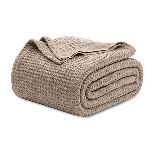 Click here for Bedsure Cotton Solid-Waffle Midweight Blanket  One... prices