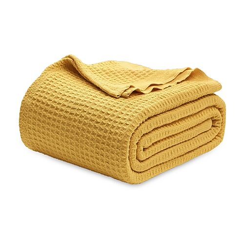 Click here for Bedsure Cotton Solid-Waffle Midweight Blanket  One... prices