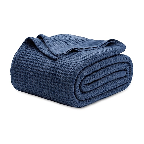 Click here for Bedsure Cotton Solid-Waffle Midweight Blanket  One... prices