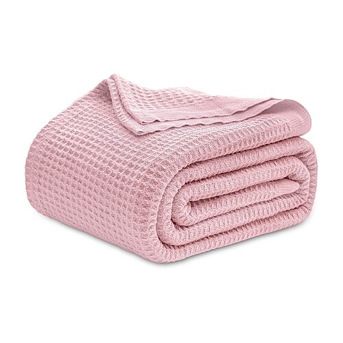Click here for Bedsure Cotton Solid-Waffle Midweight Blanket  One... prices