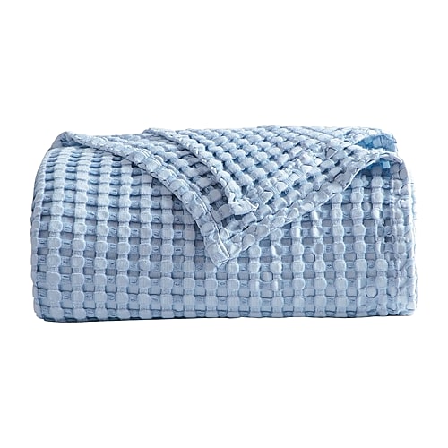 Click here for Bedsure Woven Bamboo Waffle Midweight Blanket  One... prices