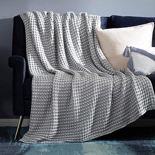 Click here for Bedsure Woven Bamboo Waffle Midweight Blanket  One... prices