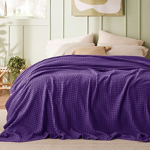 Click here for Bedsure Woven Bamboo Waffle Midweight Blanket  One... prices