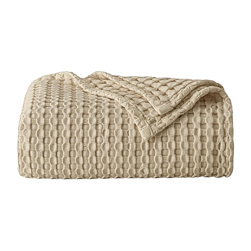 Click here for Bedsure Woven Bamboo Waffle Midweight Blanket  One... prices