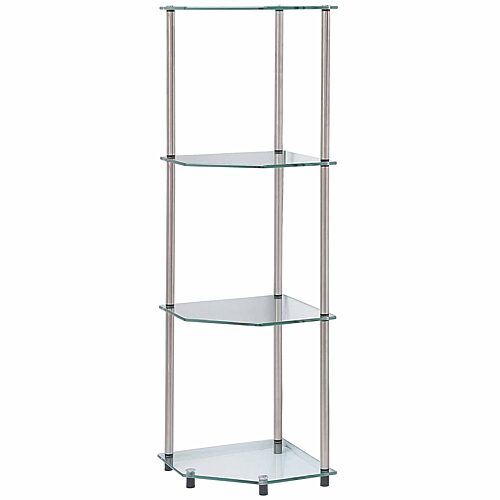 Click here for Wes 4-Tier Corner Shelf  One Size  Silver prices