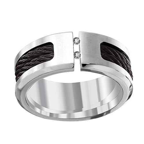 Click here for Mens 8MM Diamond Accent Natural White Diamond Tita... prices