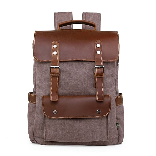 Click here for Tsd Brand Valley Hill Canvas Backpack - Brown prices