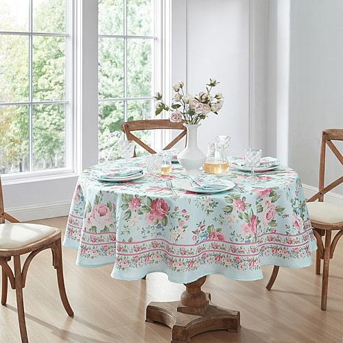 Click here for Vintage-Like Floral Garden Tablecloth  70 x 70 Rou... prices