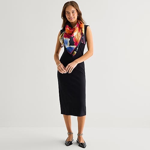 Click here for Collection Xiix Exploded Blooms Floral Square Scar... prices