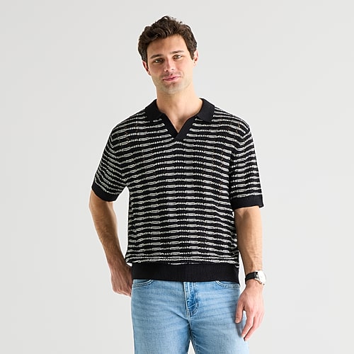 Click here for mutual weave Mens Short Sleeve Polo Sweater  Small... prices