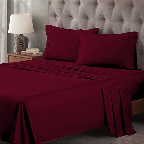 SUPERIOR Egyptian Cotton Durable Soft 400tc Deep Pocket Sheet Set  One Size  Red