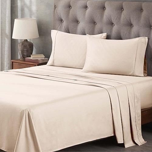 SUPERIOR Egyptian Cotton Durable Soft 400tc Deep Pocket Sheet Set  One Size  White