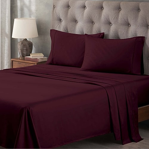SUPERIOR Egyptian Cotton Durable Soft 400tc Deep Pocket Sheet Set  One Size  Purple